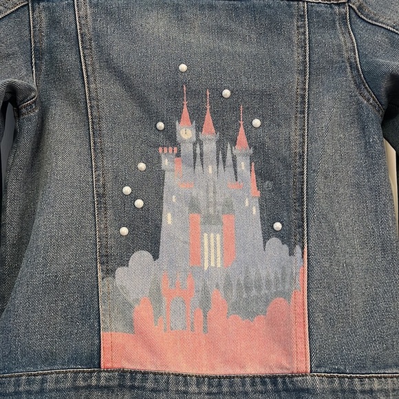 Disney | Jackets & Coats | Disney Couture Distressed And Jeweled Denim ...